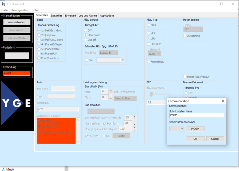 YGE Regler einstellen und Programmieren | RC-Paragliding - Fliegen mit ...